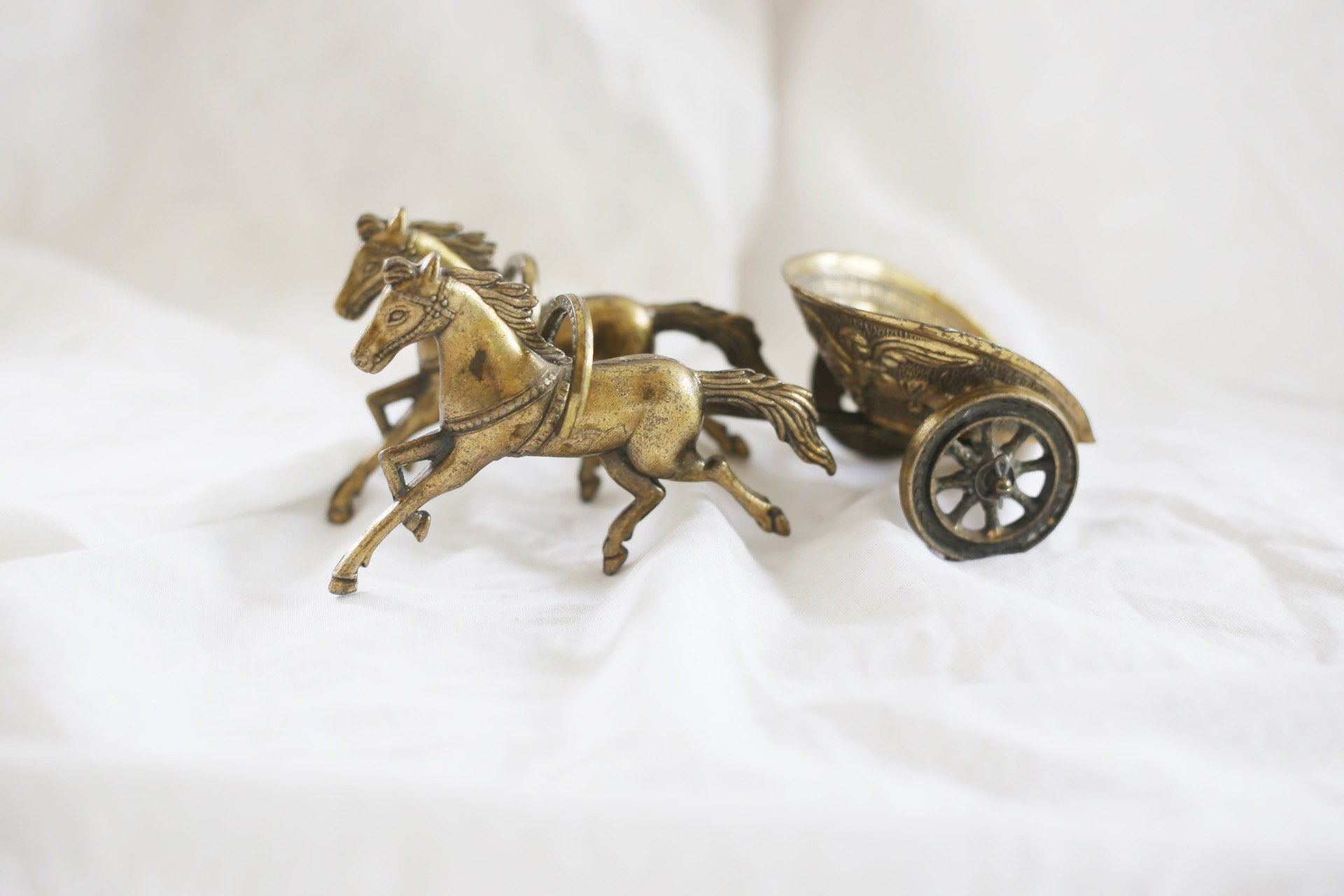 Solid Brass Horse and Chariot Figurine | CKD HOME
